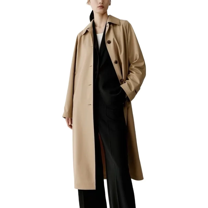 Women-s-windbreaker-2024-Early-Spring-New-Worsted-Plain-Cloth-Buckle ...