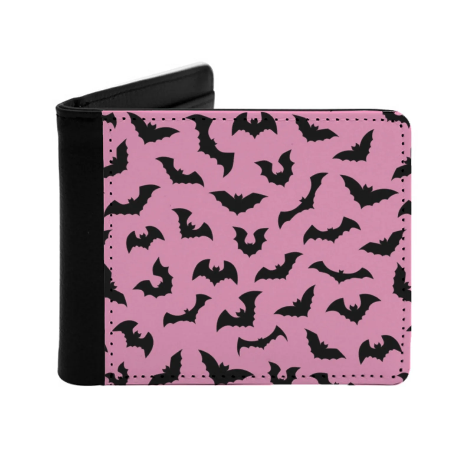 Pastel-Goth-Pink-Black-Bats-Wallet-For-Men-Pu-Leather-Money-Purse ...