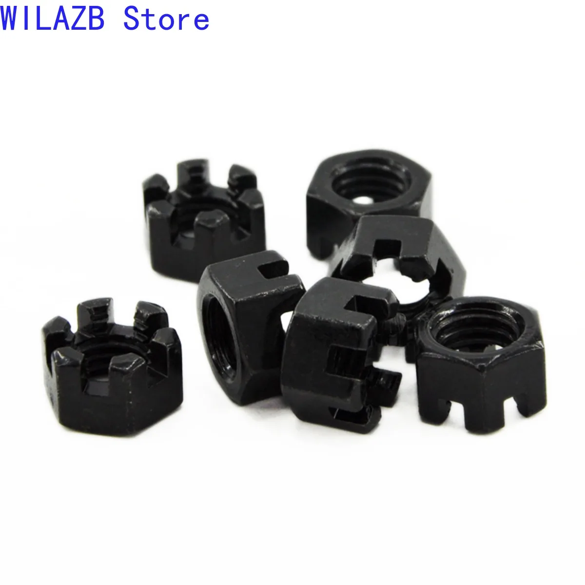 DIN935 Black Zinc M6 M8 M10 M12 M16 M20 M24 M27 Plated Slotted Nut Hex ...