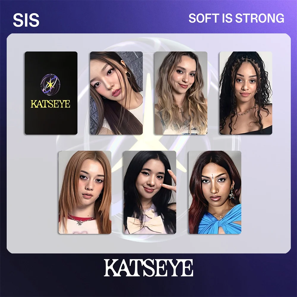 KATSEYE SIS Soft Is قوي ألبوم بطاقة مزدوجة الجانبين الطباعة مشرق فيلم ...