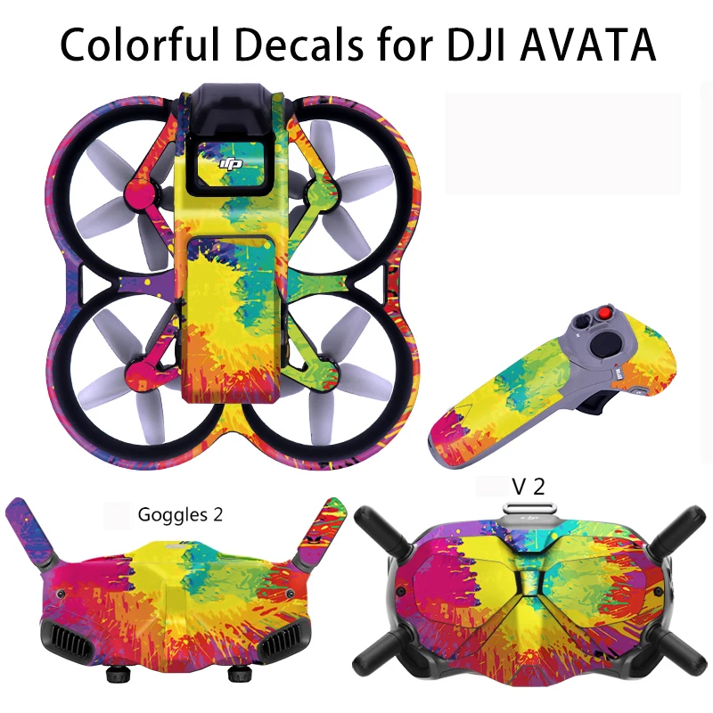 PVC Stickers for DJI Avata Drone Colorful Decals Full Body Scratch ...