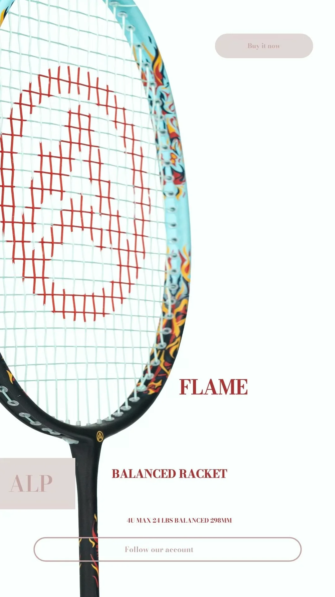 ALP-LY[4U] Ultralight Carbon Fiber Badminton Racket | 80g Lightning ...