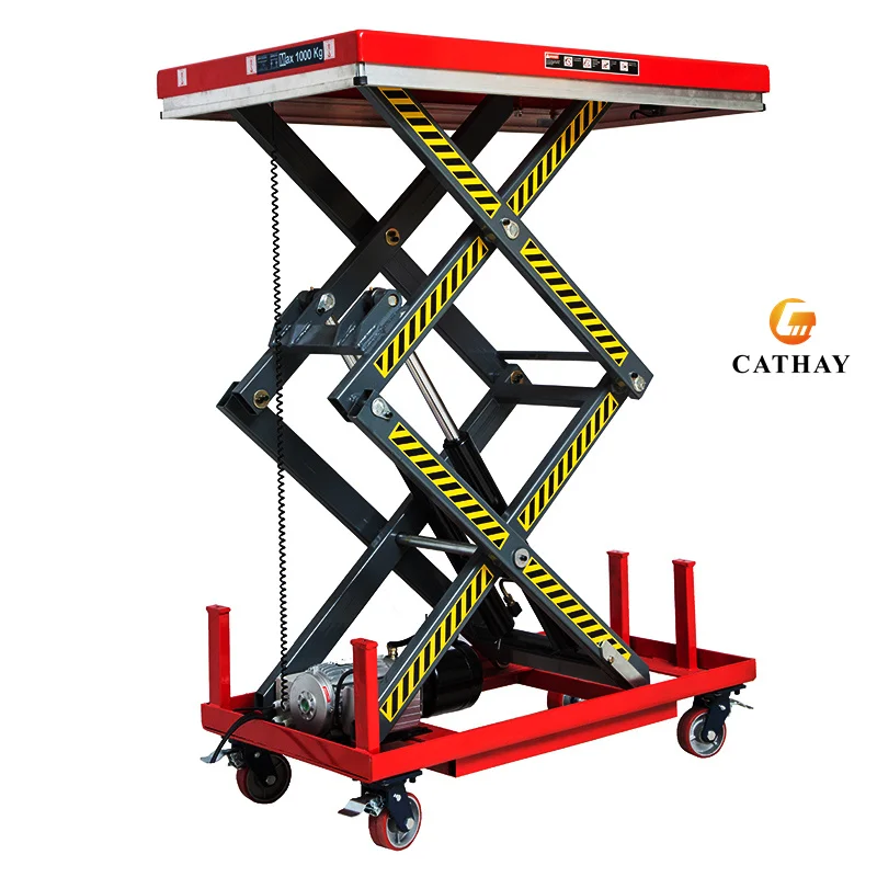 300kg-500kg-Mini-Hydraulic-Scissor-Lifting-Platform-Electric-Wheel-Lift ...
