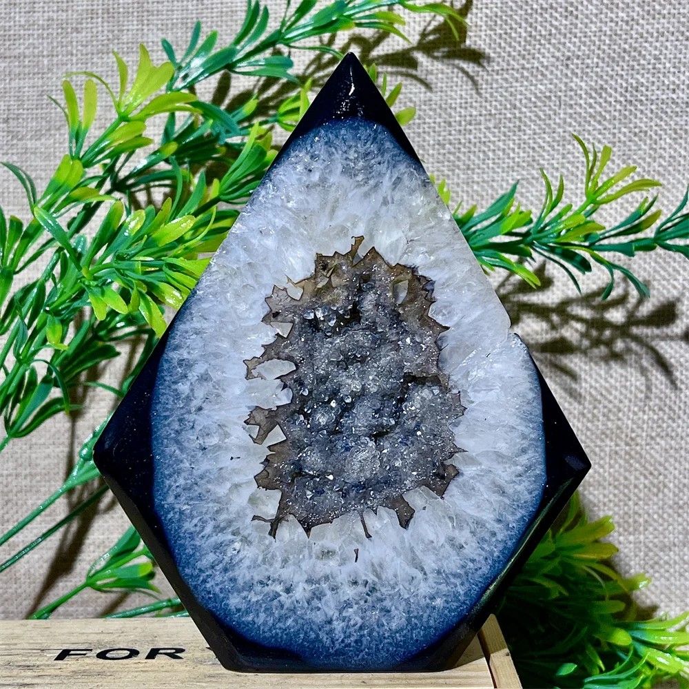 Crystal-Natural-Black-Agate-Torch-Geode-Flame-Free-Form-Point-Slab ...