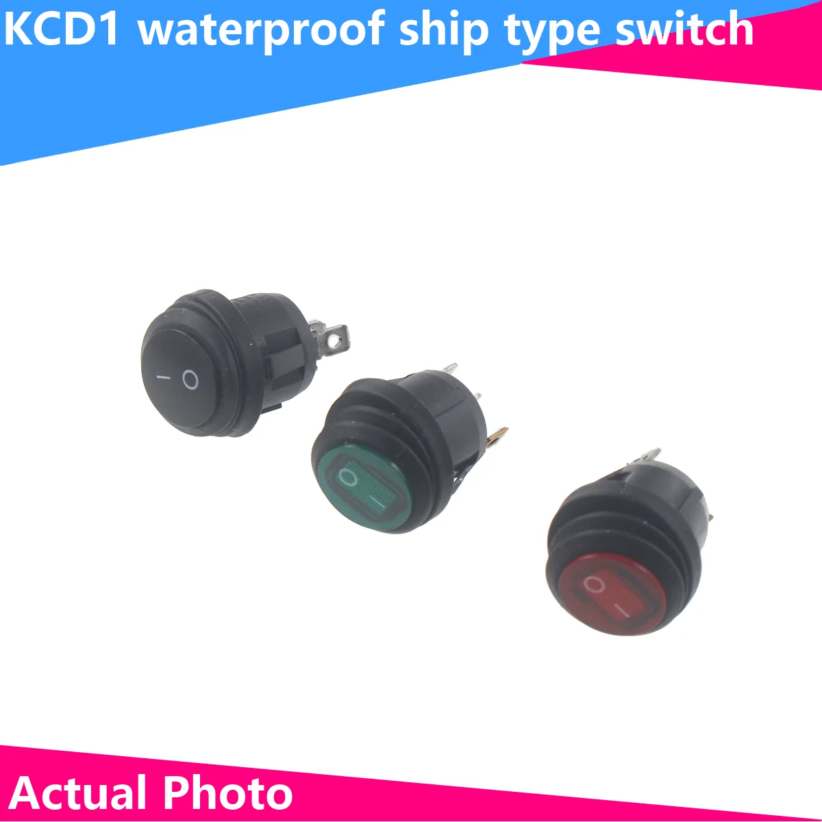 1Pcs-Mini-Round-Shape-Waterproof-Rocker-Switch-KCD1-ON-OFF-3Pin-6A ...