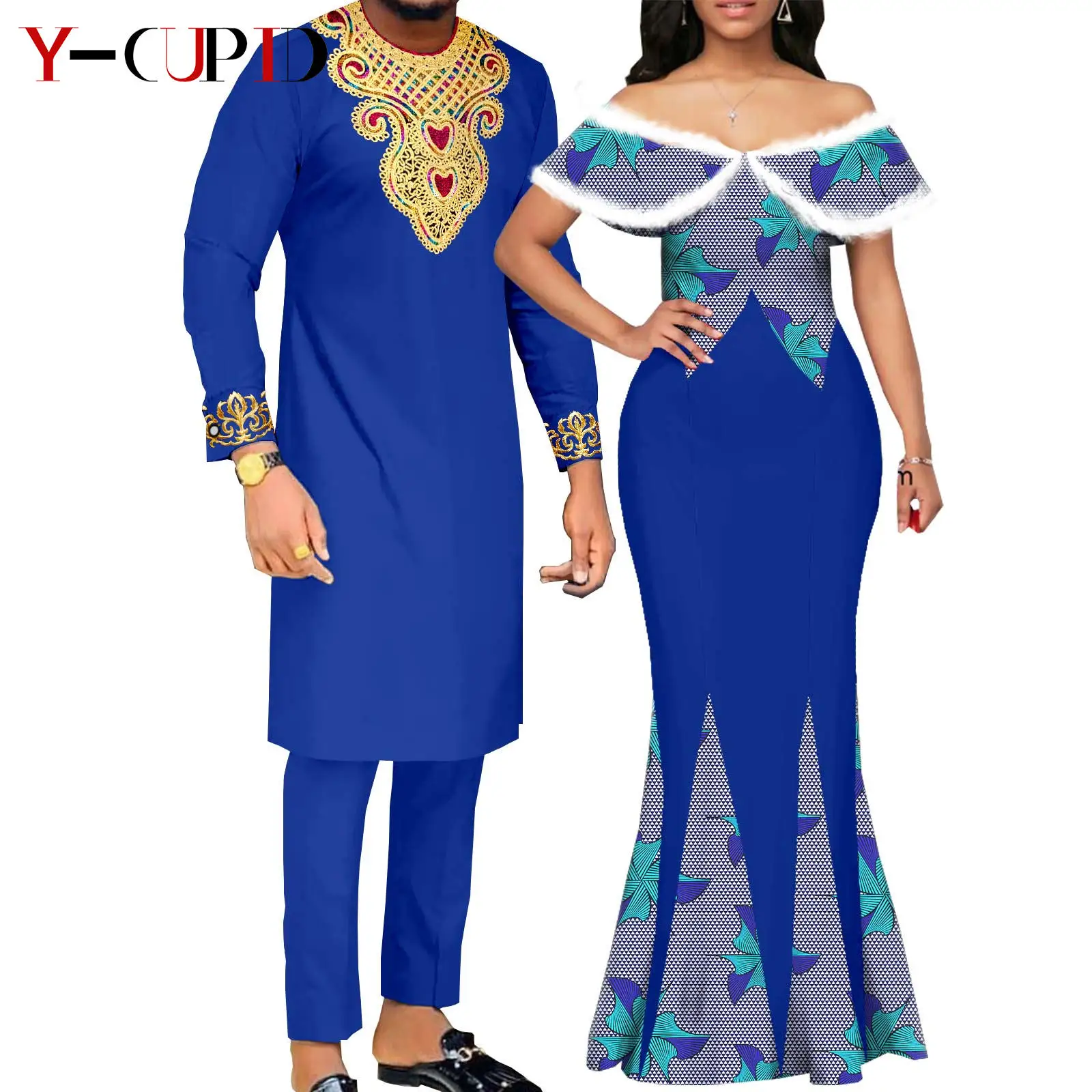 Robes À Imprimé Africain Pour Femmes Et Hommes, Vêtements Assortis Pour ...