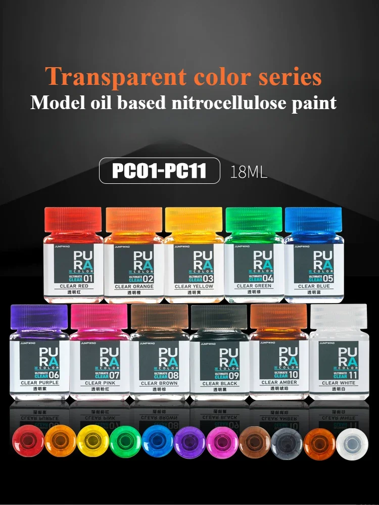 18ml-Model-Paint-Transparent-Color-Series-Nitrocellulose-Dye-DIY-Ultra-Light-Clay-Model-Doll ...
