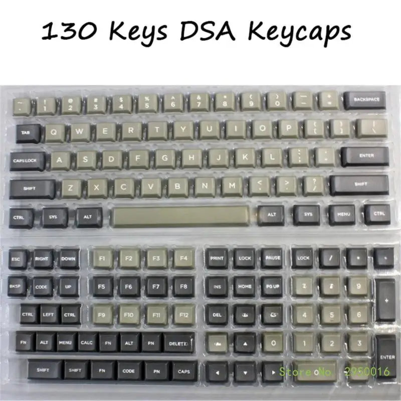130-Keys-Double-Shot-Gray-DSA-Keycaps-For-MX-Switches-Mechanical ...