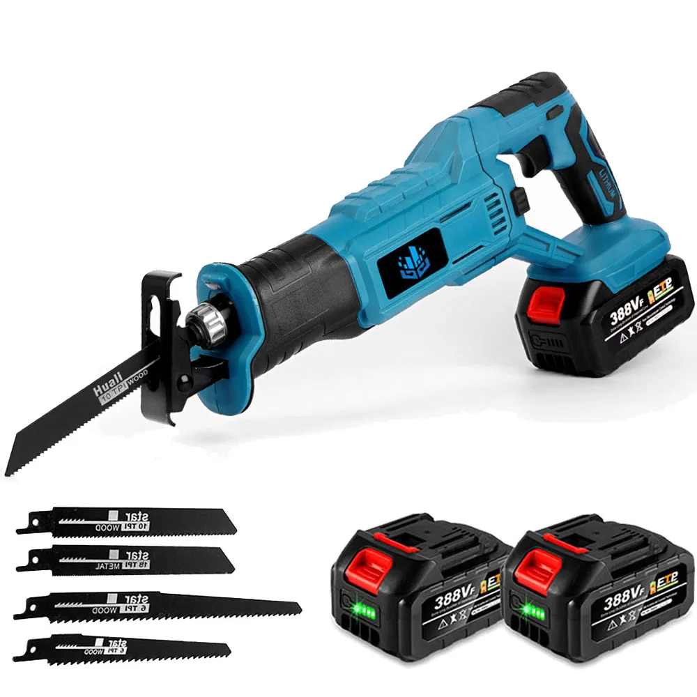 18V Cordless Reciprocating Saw Adjustable Speed Handheld Rechargeable ...