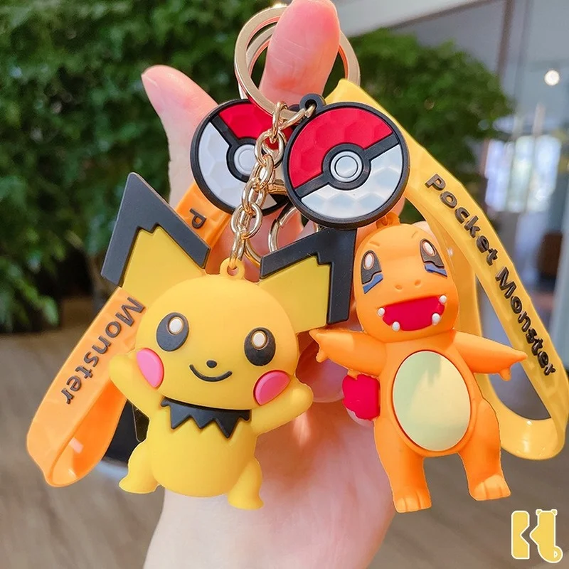 Pokemon Takara Tomy Pikachu Keychain Female Couple Cartoon Cute Pikachu ...