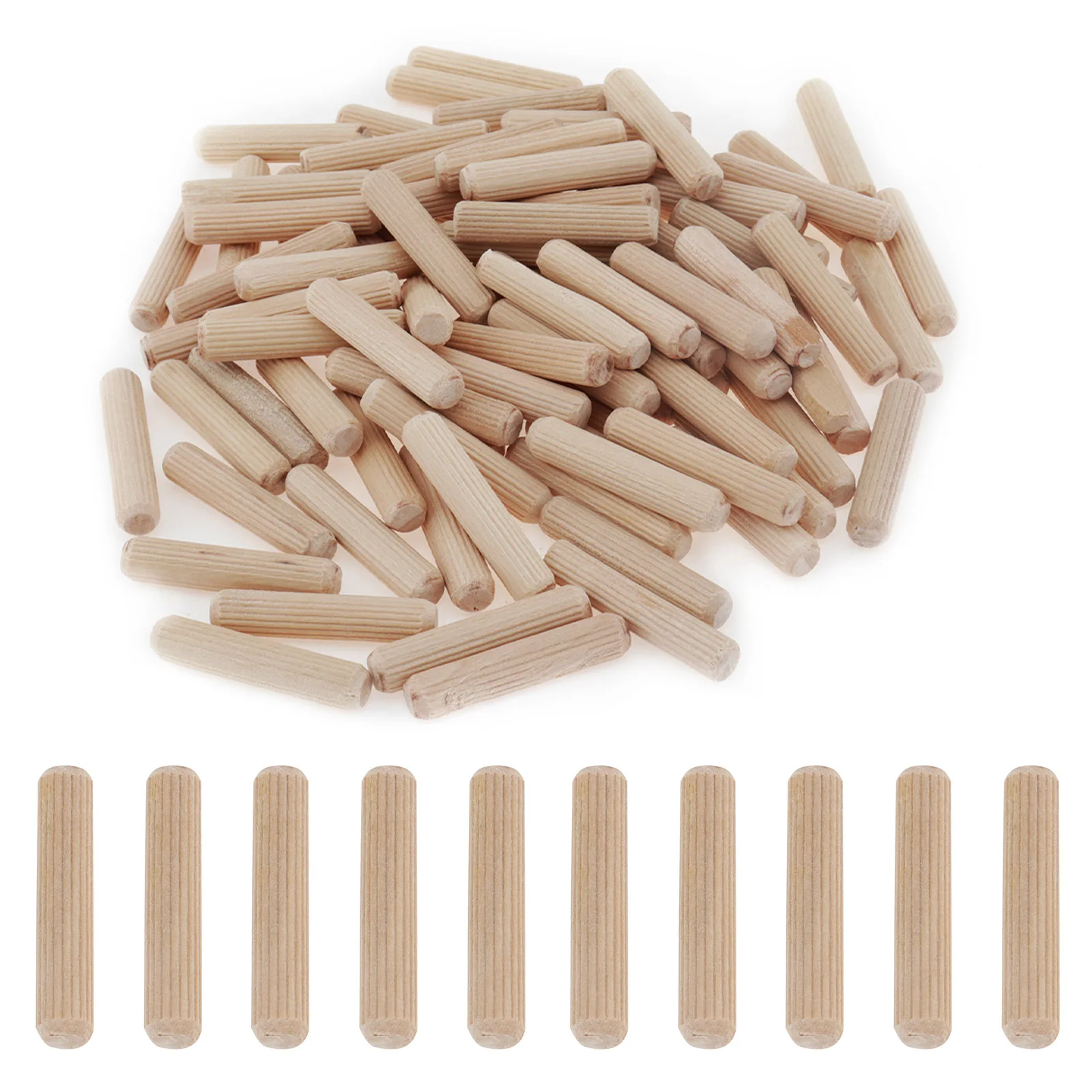 100pcs-Wooden-Dowels-Hard-Wood-Grooved-Plugs-Furniture-Cabinet-Drawer ...