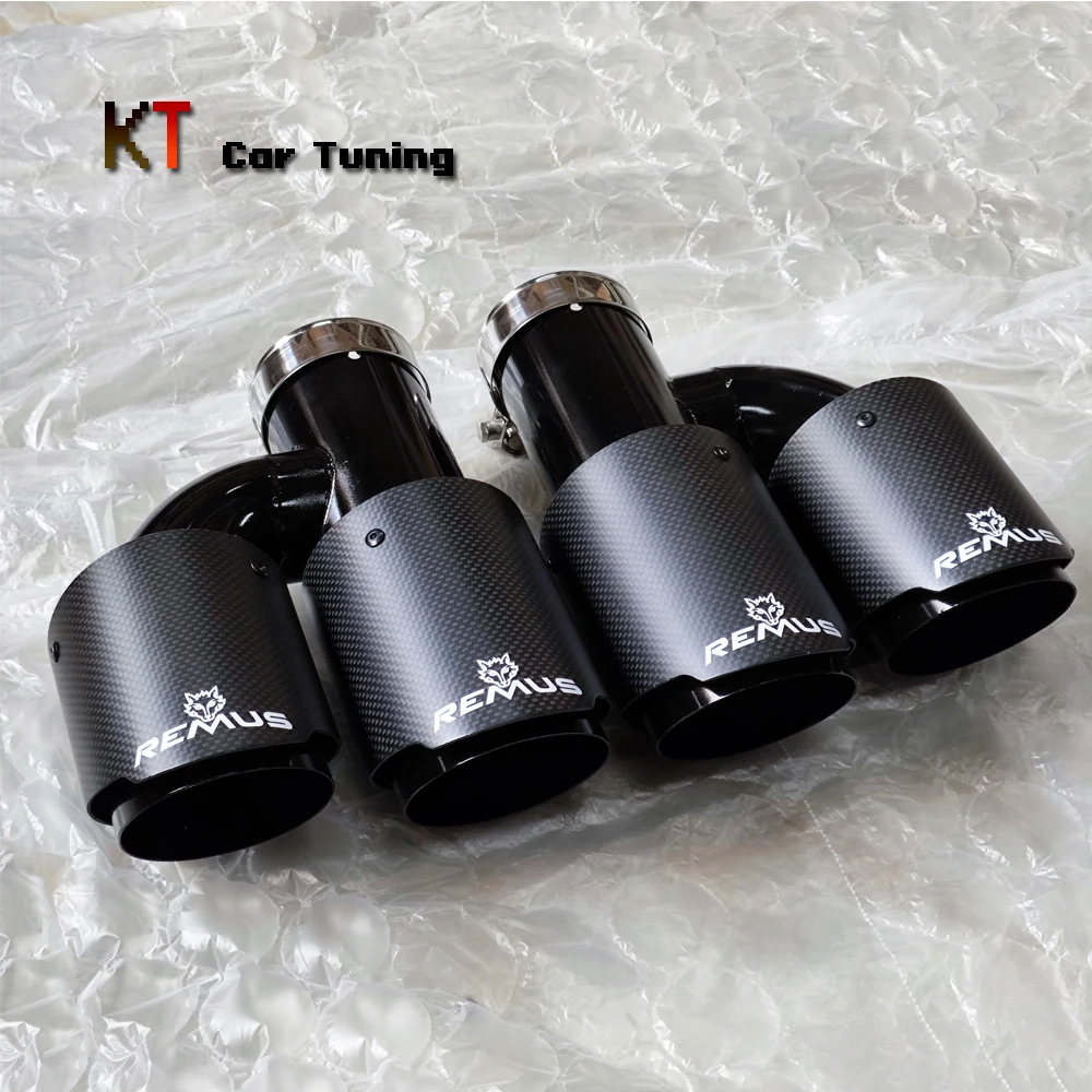 Remus-1pair-H-Type-Dual-Exhaust-Tips-Car-Universal-Matt-Carbon-Fiber ...