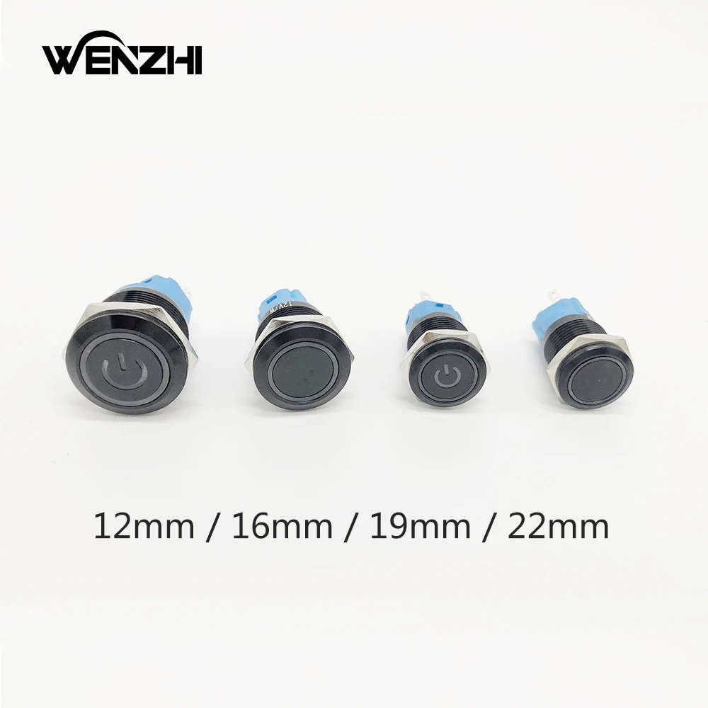 Black-Metal-Push-Button-Start-Stop-Power-On-Off-Momentary-Switch-LED ...