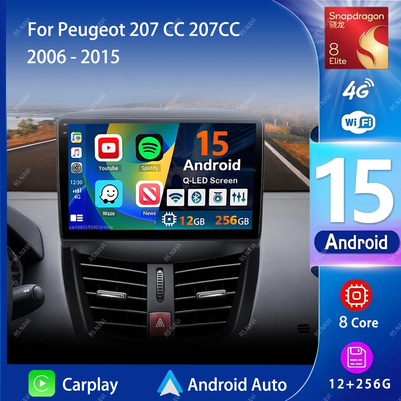 Android 15 Carplay Auto 2K Screen Car Radio BT Multimedia Player For ...