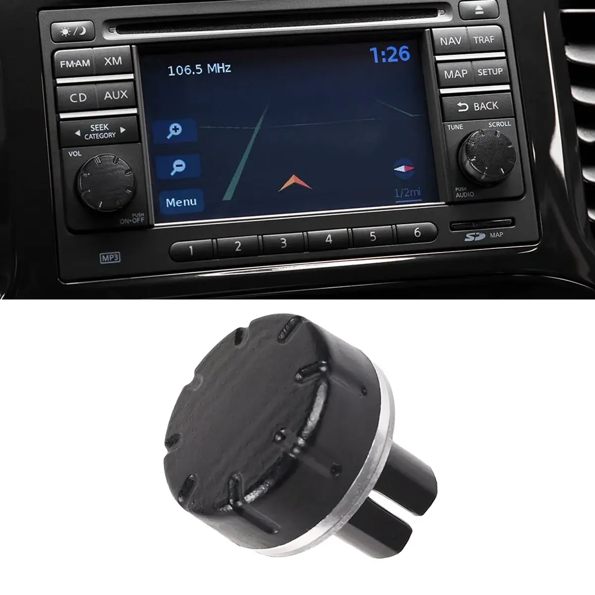 2pcs Radio Knob Button Volume Stereo Tuner For NISSAN QASHQAI JUKE X ...