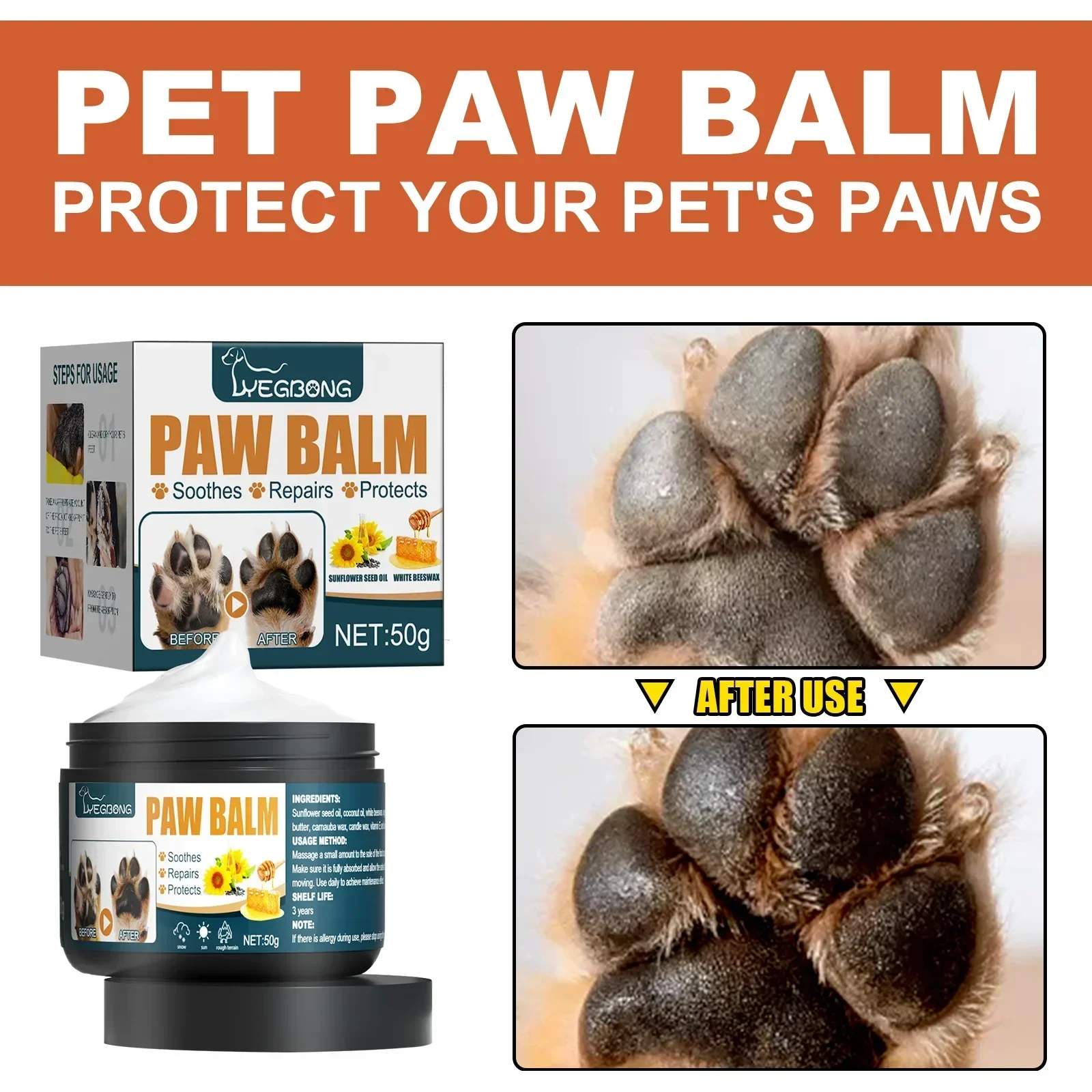 Cats Dogs Claw Protection Cream Pet Paw Balm Pet Paws Special Foot Care ...