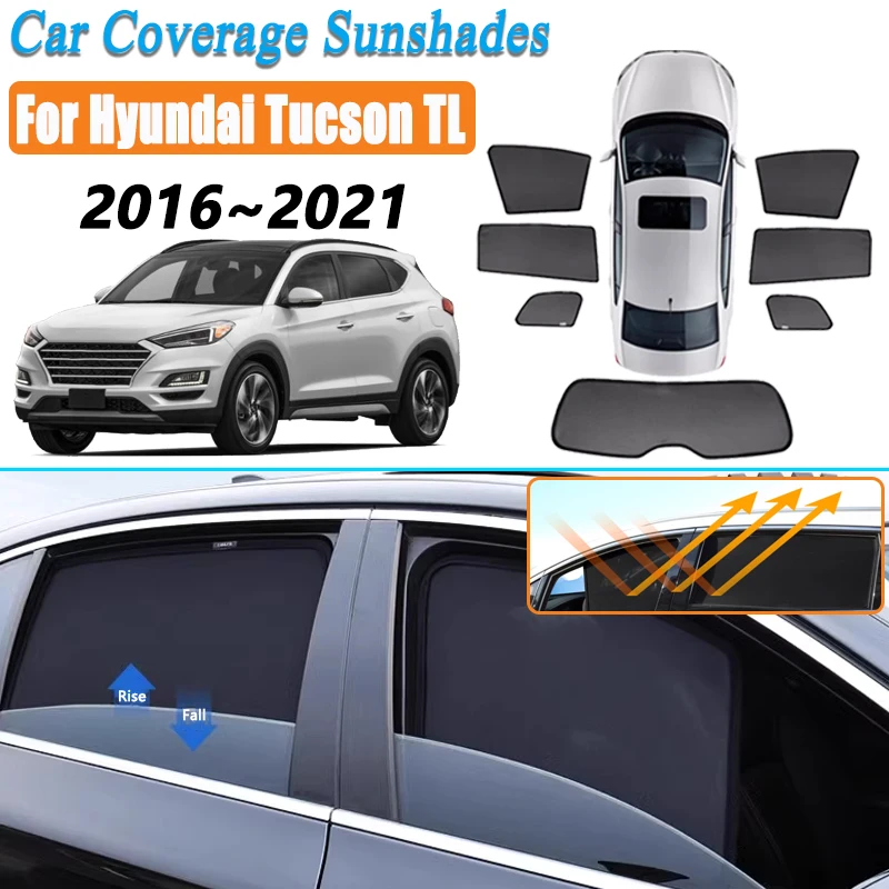 Car Mesh Sun Shades For Hyundai Tucson TL 2016~2019 2020 2021 Magnetic ...