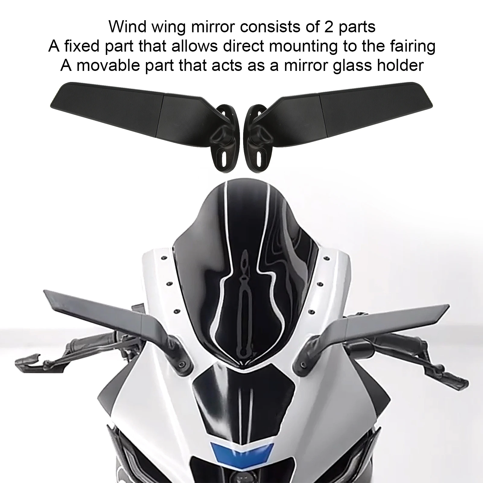 Motorcycle Side Mirror Motorcycle Rearview Mirror Adjustable Rotating ...