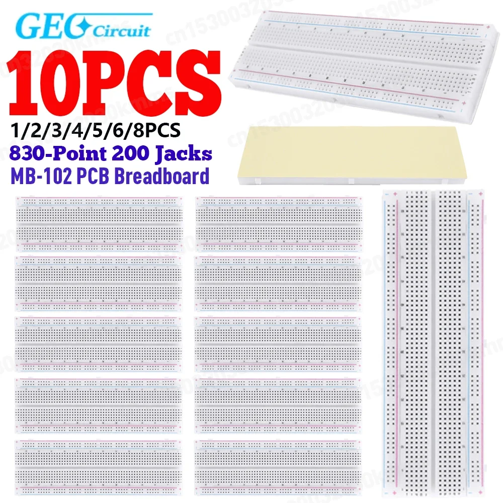 1-10PCS-Breadboard-830-Point-Solderless-PCB-Bread-Board-MB-102-MB102 ...