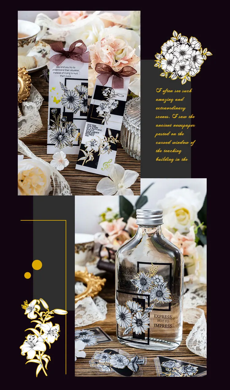Gommette,autocollants fleurs en PET, étiquette Scrapbooking, DIY ...