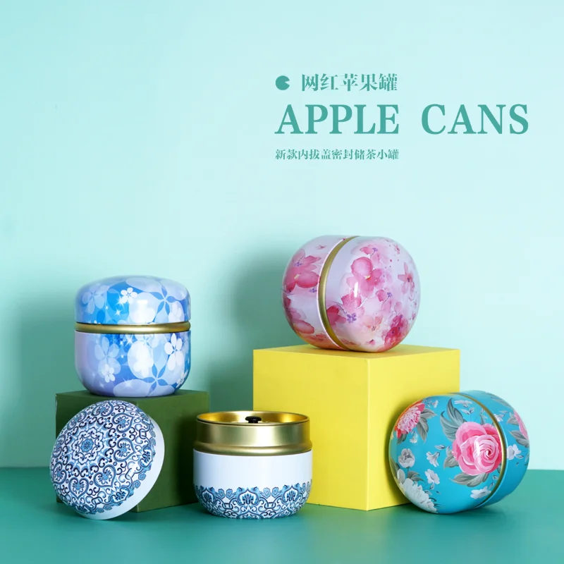 Vintage Mini Round Tea Sealed Jar Tinplate Tea Tin Can Scented Tea ...