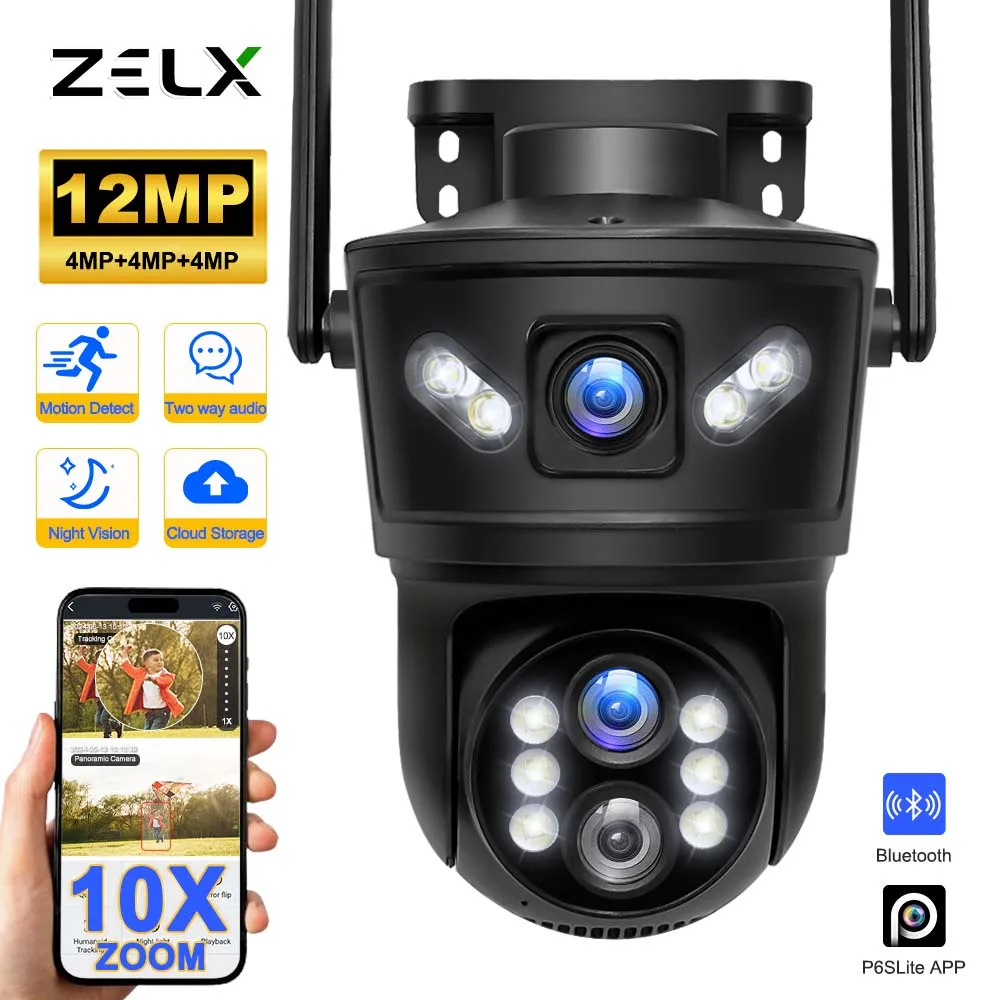 12MP-6K-WIFI-PTZ-Camera-10X-Zoom-Three-Lens-Dual-Screen-Outdoor ...