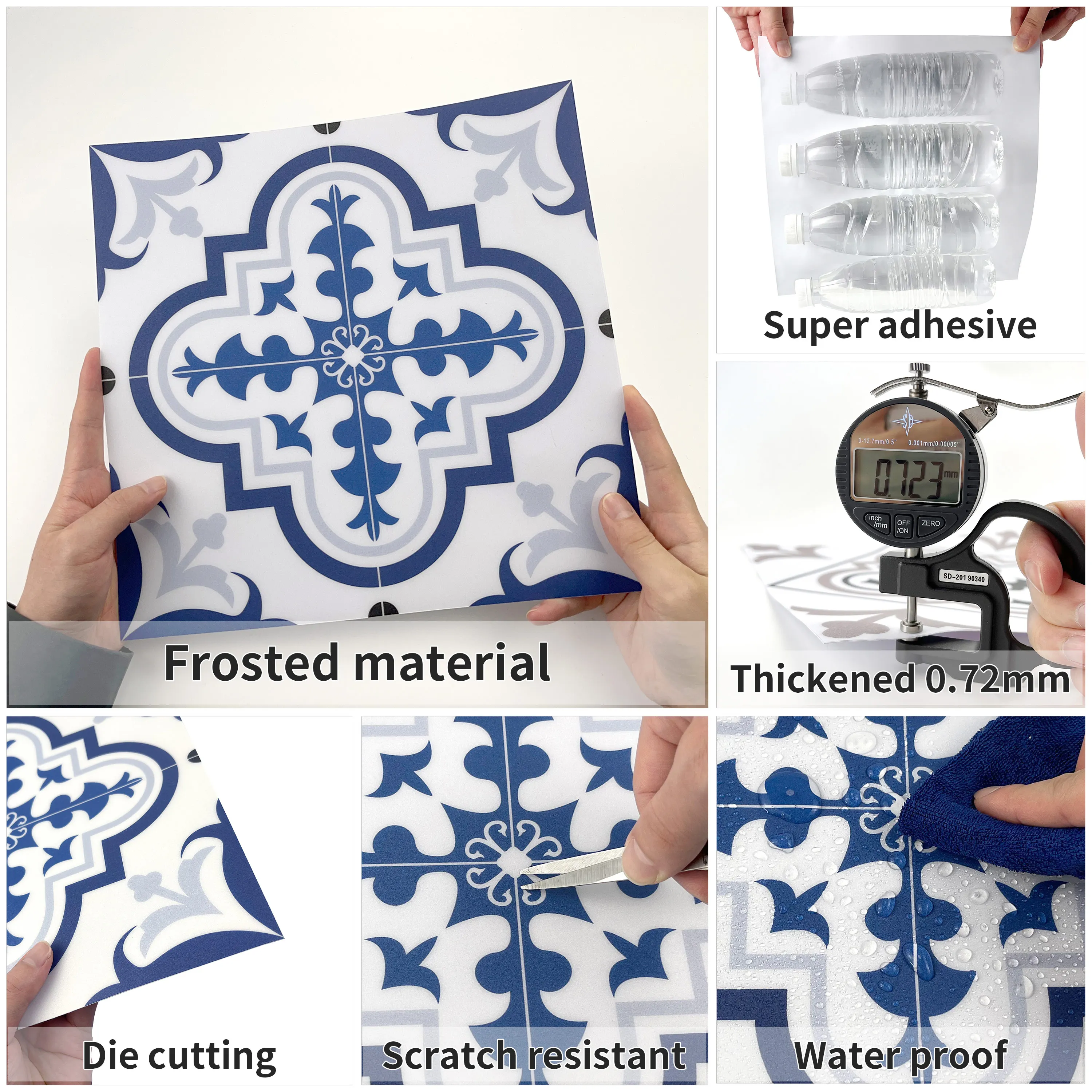 Alwayspon Vinyl Floor Tiles Sticker, Waterproof Non slip Splashback ...