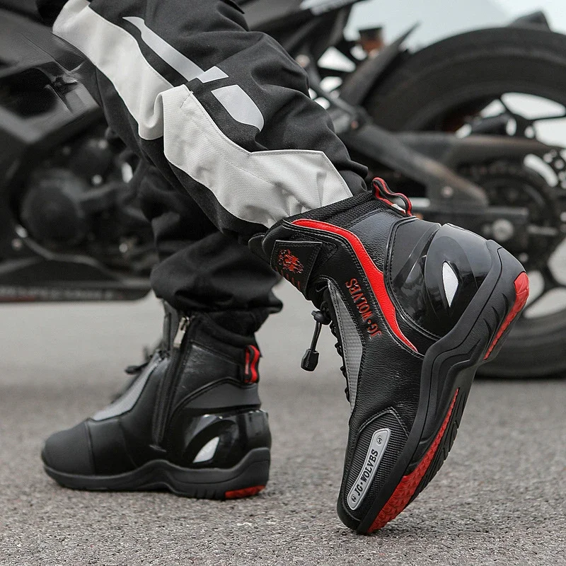 Summer-Breathable-Motorcycle-Boots-Men-Motorbike-Sneaker-Microfiber ...