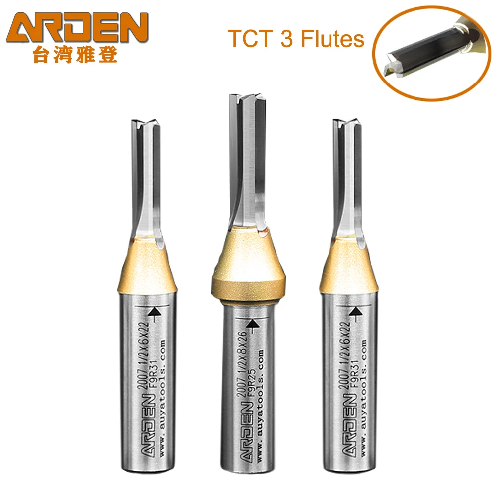 ARDEN-TCT-3-Flutes-Straight-Multifunctional-Cutting-Router-Bit-Drilling ...
