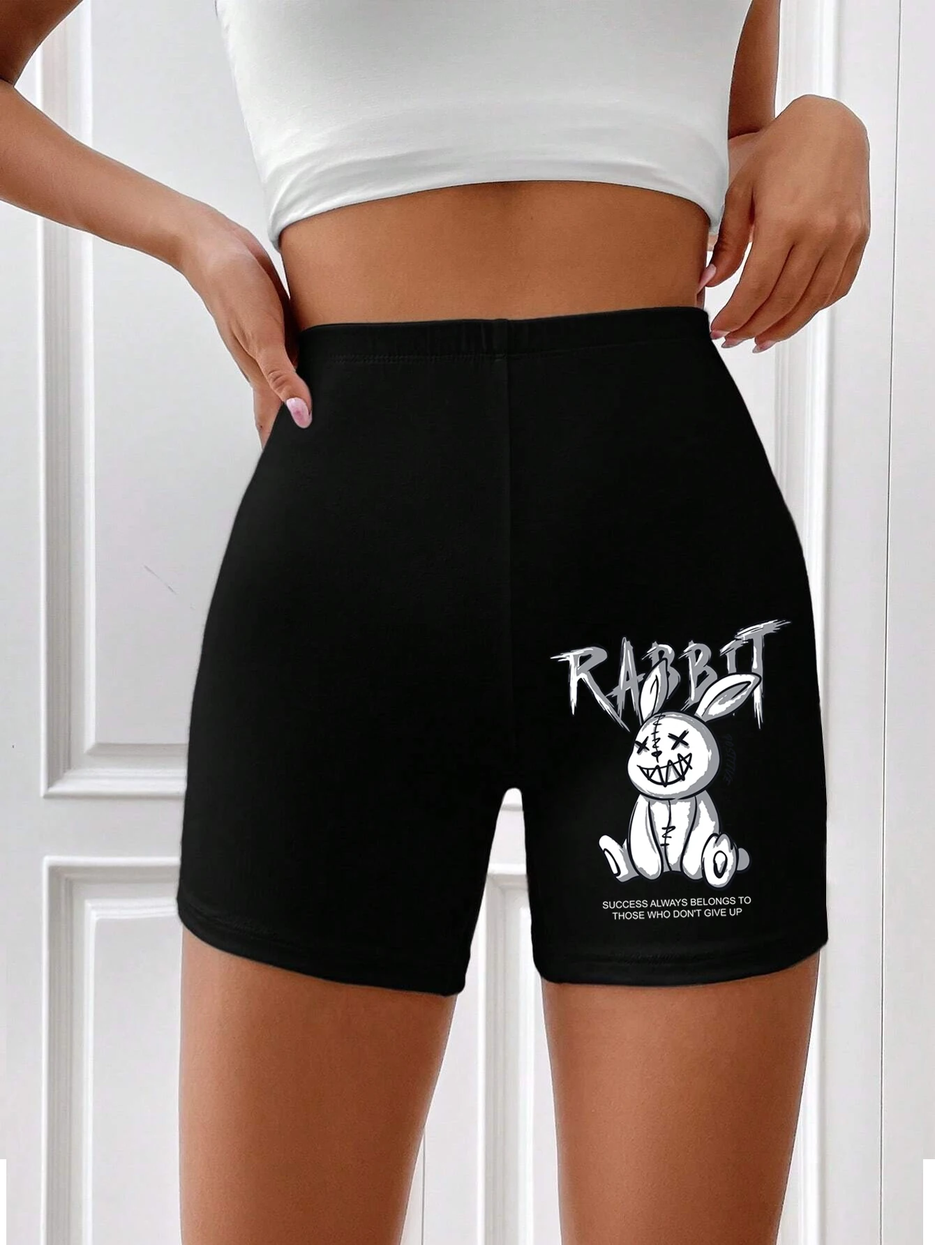 Cartoon-Cute-Rabbit-Print-Female-Tight-Pants-Breathable-Comfortable ...