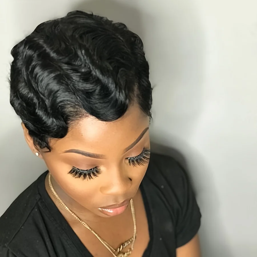 Short-Human-Hair-Wigs-Finger-Wave-Human-Hair-Wig-Brazilian-Water-Ocean ...