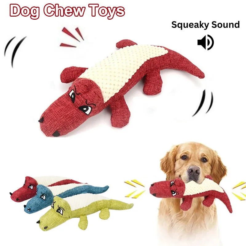 Pet-Dog-Chew-Toys-Crocodile-Durability-Vocalization-Plush-Crocodile ...