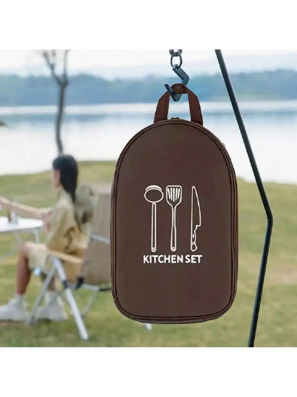 Outdoor Camping Cookware Storage Bag Cooking Utensil Organizer Kitchen ...
