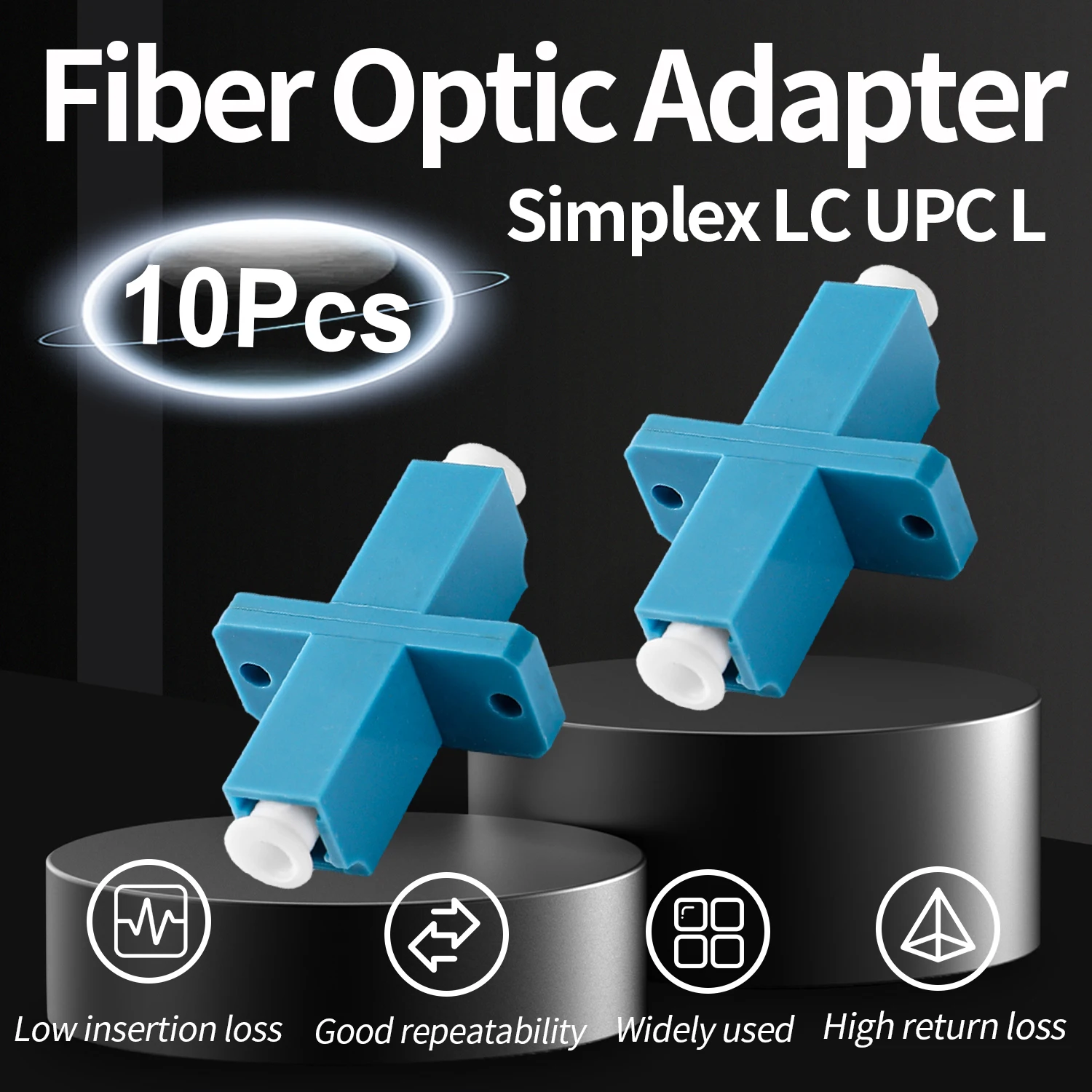 10-Pcs-LC-UPC-Couplers-Simplex-Fiber-Optical-Adapters-Cable-Connectors ...