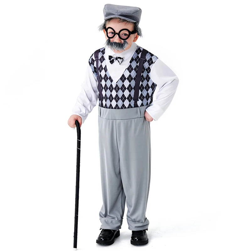 Boy 100 Days Of School Costume Little Old Man Jumpsuit With Attachment ...