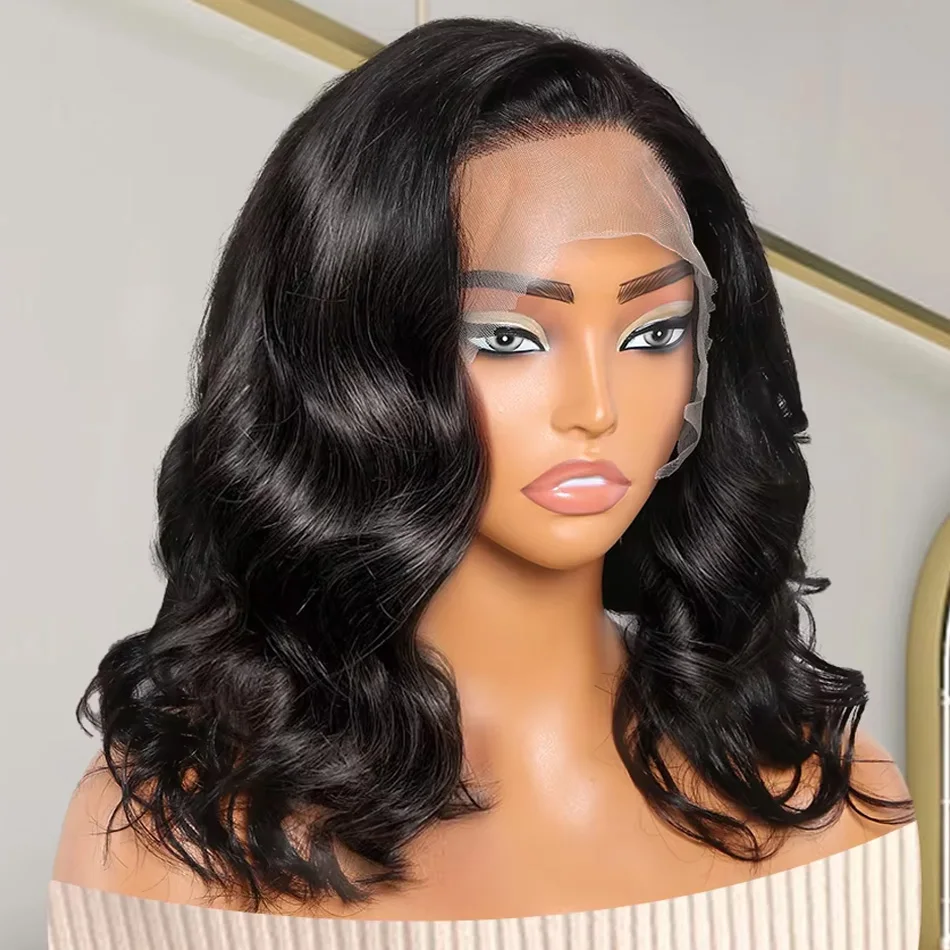 Body-Wave-Short-200-Density-13x4-Lace-Front-Human-Hair-wig-12-14-16 ...