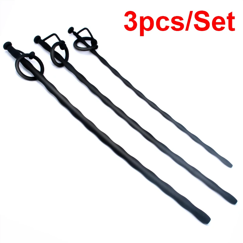 3pcs-Urethral-Toys-Stimulator-For-Men-Silicone-Sounding-Set-Solid ...