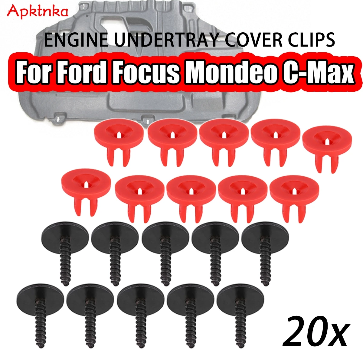 APKTNKA-20x-Engine-Undertray-Cover-Clips-Screws-Bottom-Cover-Shield ...