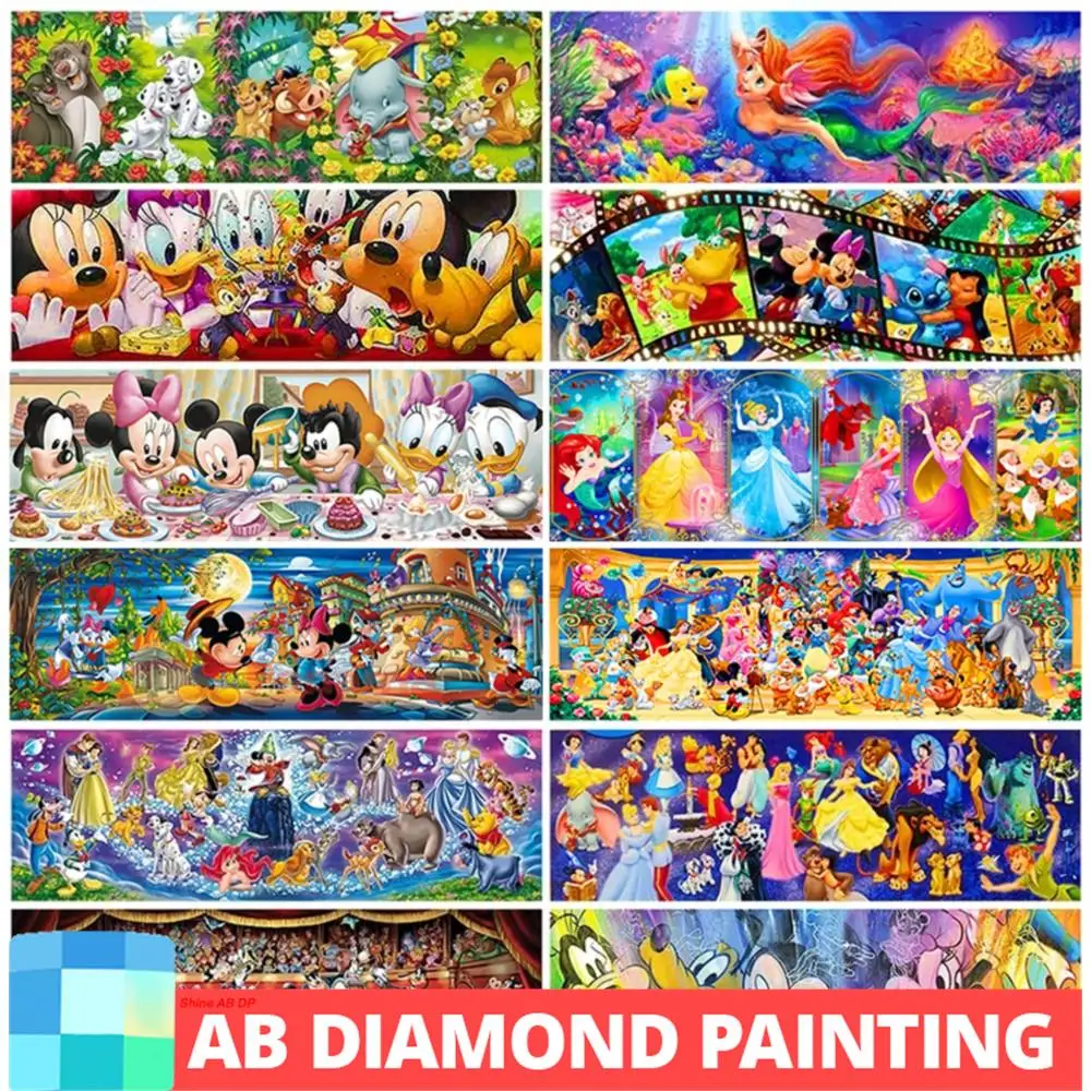 AB Northern Lights Disney Themed Mickey Mouse Diamond Painting 5D Full ...
