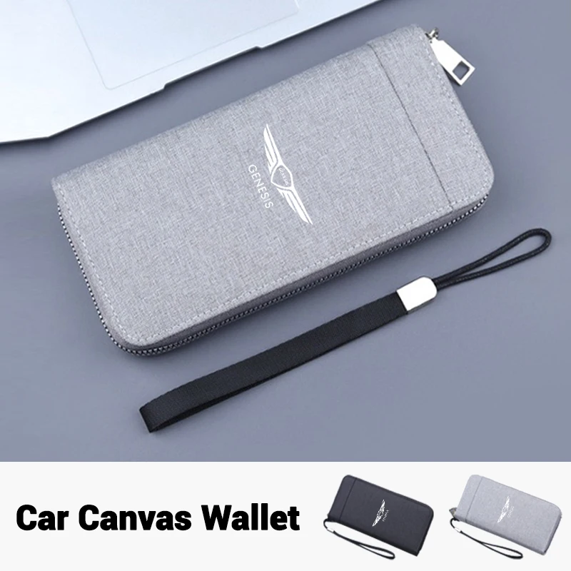 New Canvas Car Driving Document bag ID Passport Card Wallet Card Pouch ...
