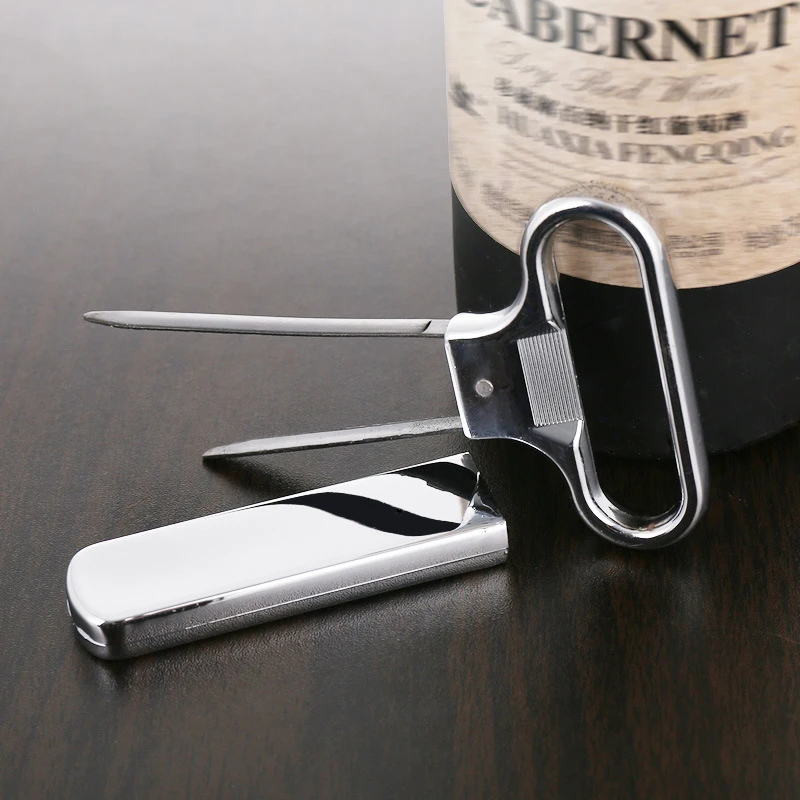 Portable-Wine-Bottle-Opener-Metal-Two-prong-Cork-Puller-Old-Red-Wine ...