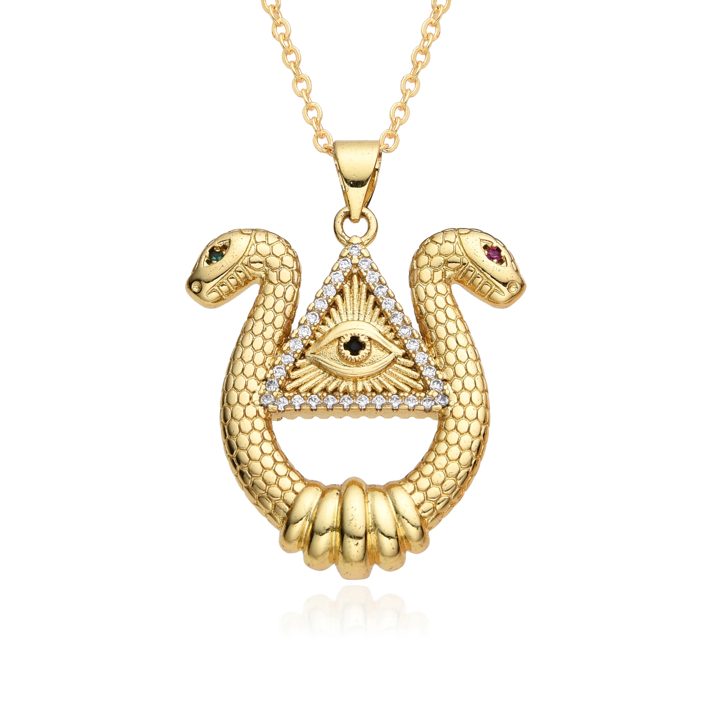 Vintage Gold Color Horseshoe Snake All-seeing Eye Providence Charms ...