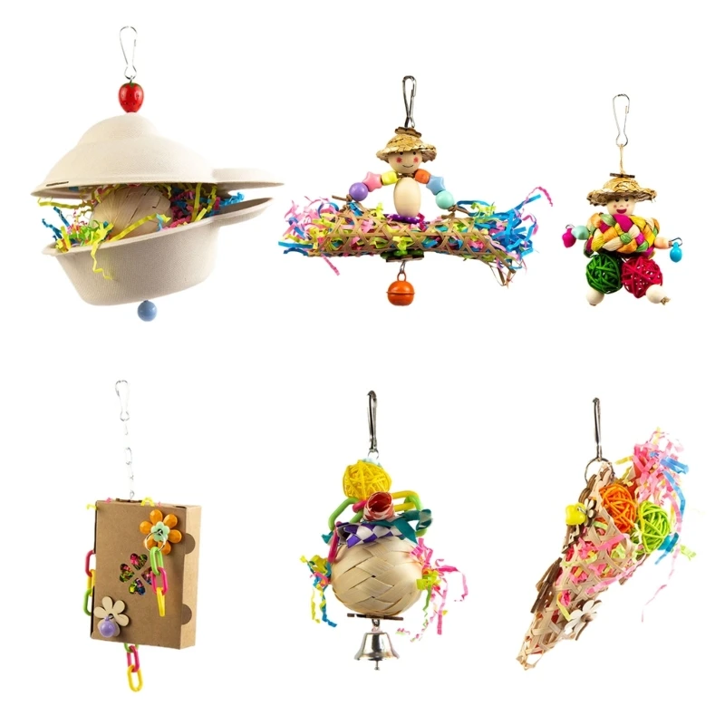 Hanging Bird Bites Chewing Toy Small Parrot Hanging Parrot Cage Toy ...