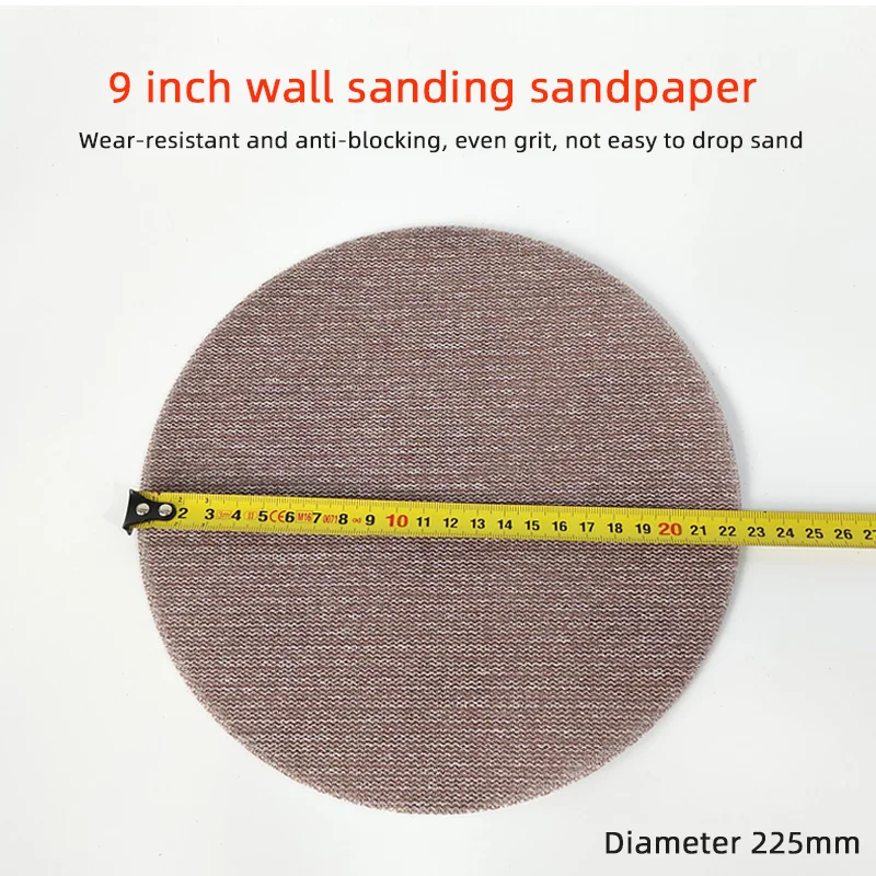 10 Pcs 9 Inch Mesh Sandpaper 225mm Wall Sander Flocking Round Dry ...