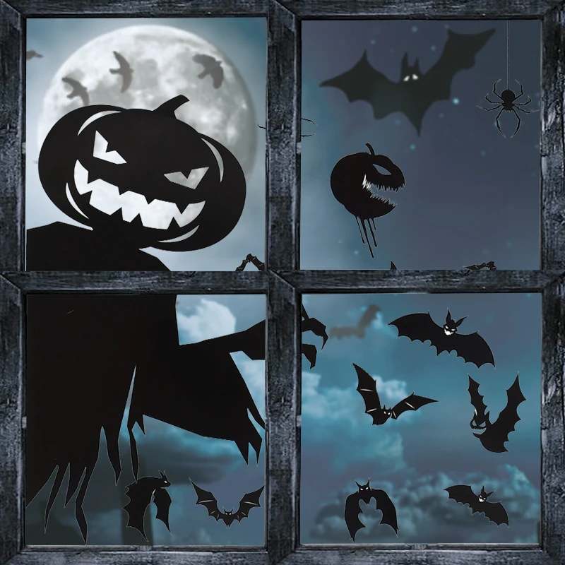 Witch Halloween Window Silhouettes