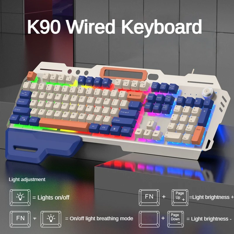 K90-Phone-Bracket-Colorful-Keyboard-and-Mouse-Set-Mechanical-Desktop ...