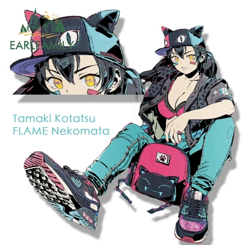 EARLFAMILY Streetwear Tamaki Kotatsu Fanart Car Sticker Anime Fire ...