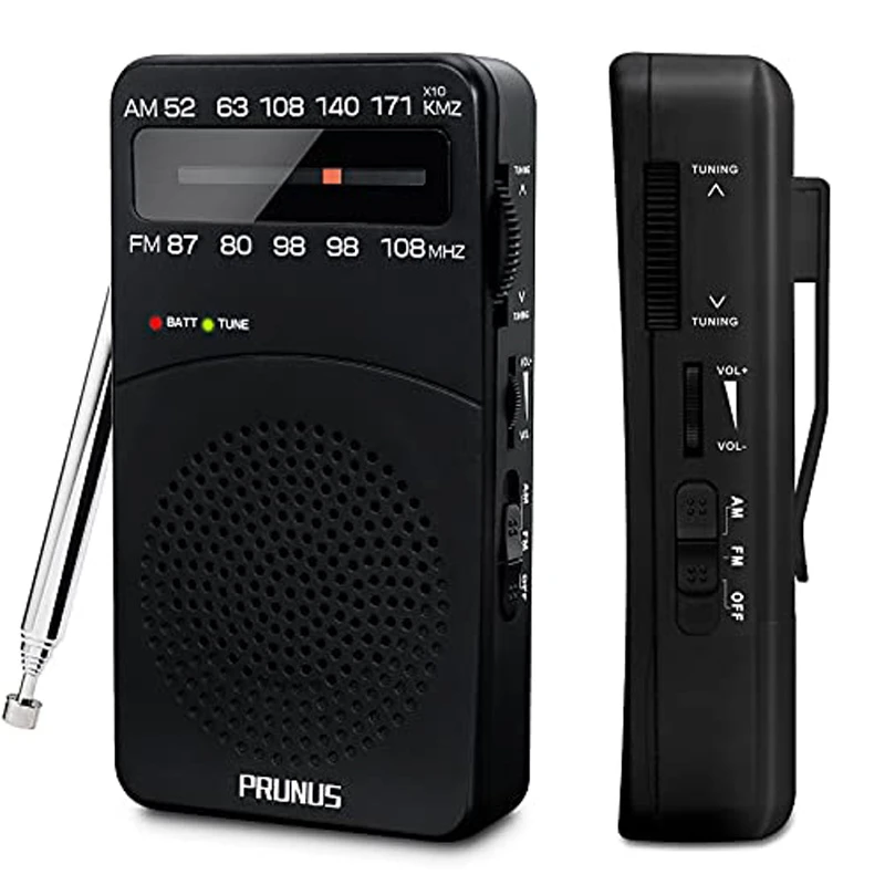 PRUNUS J-166 Pocket Portable Mini Radio FM/AM Digital Tuning Radio ...