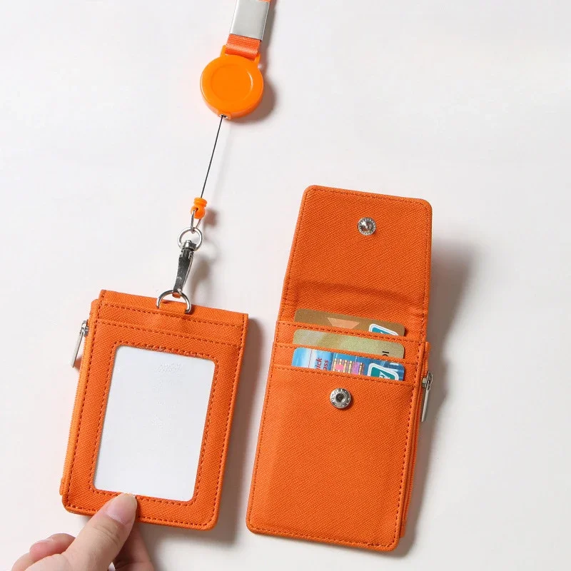 Multifunctional-Card-Badge-Holder-with-Lanyard-Retractable-PU-Leather ...