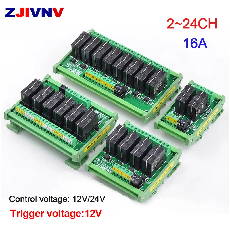 2CH-24CH-DIN-Rail-Optocoupler-Isolated-Pluggable-Relay-Module-Contact ...